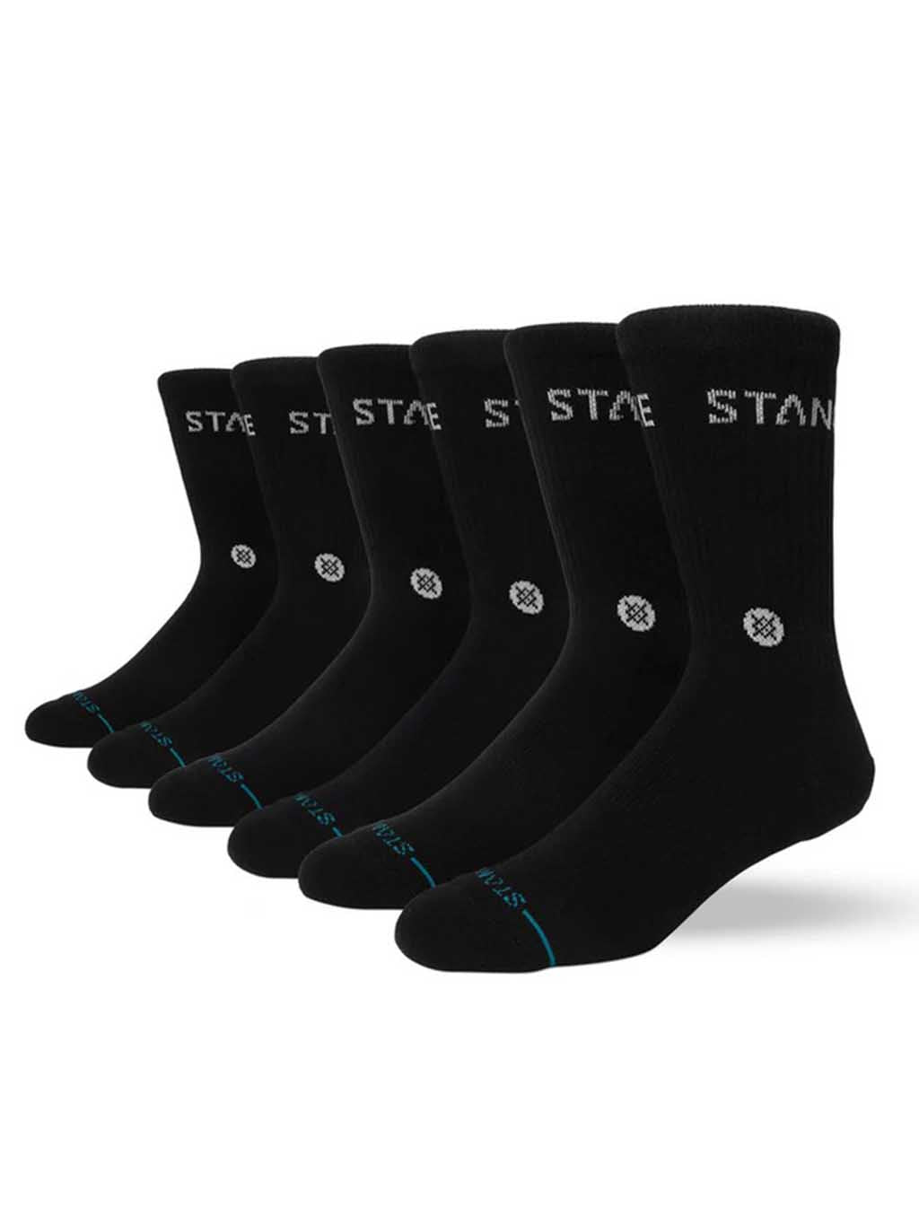 Origin 6 Pack Crew Socks - Black – Garage Skateshop
